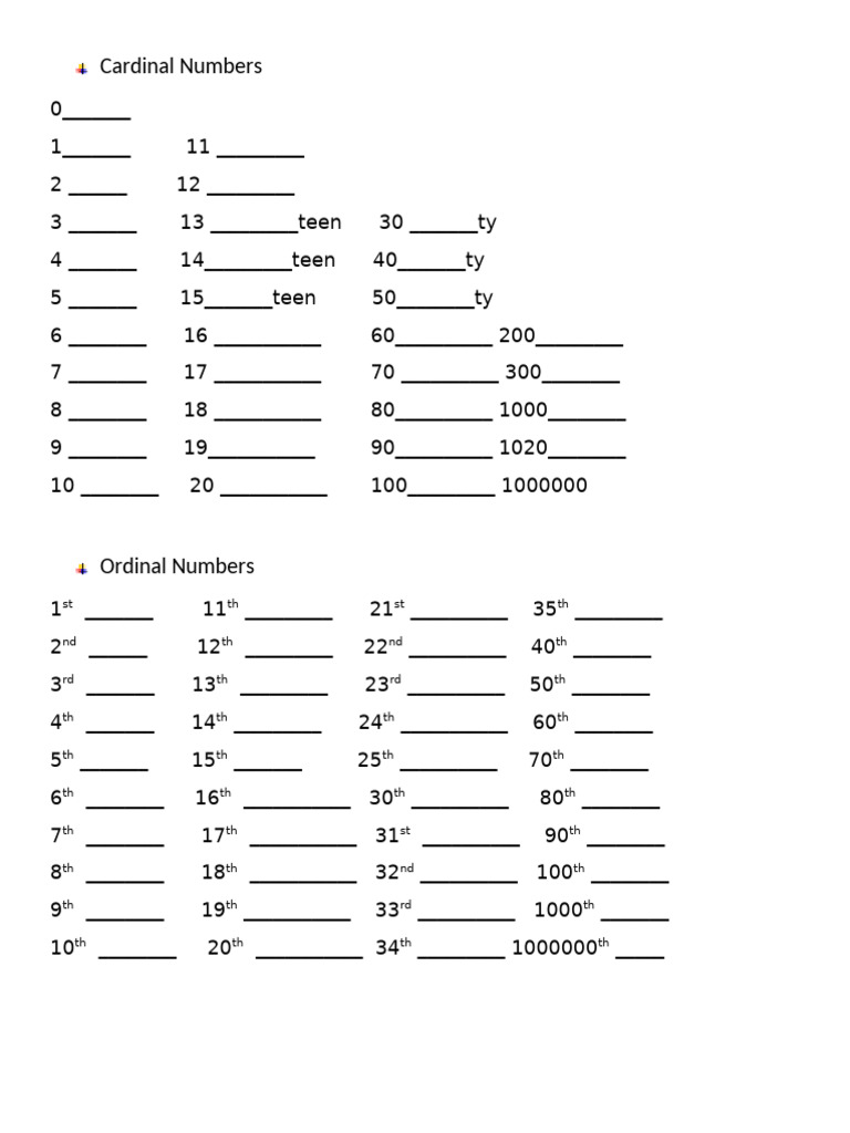 Cardinal and Ordinal Numbers Guide | PDF | Military Operations | Battles