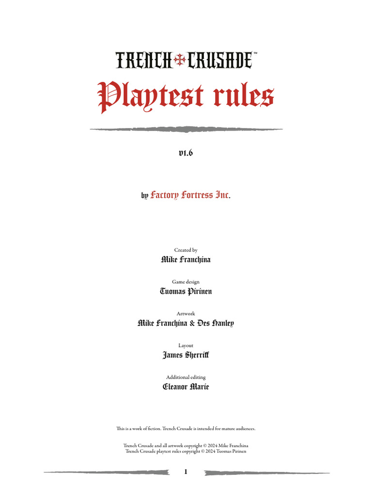 Trench+Crusade+Rules+v1.6+(1) | PDF