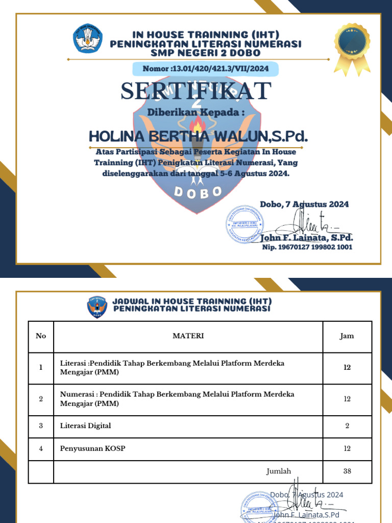 Sertifikat Litnum | PDF