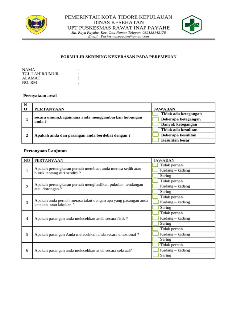 Form Kekerasan Perempuan | PDF