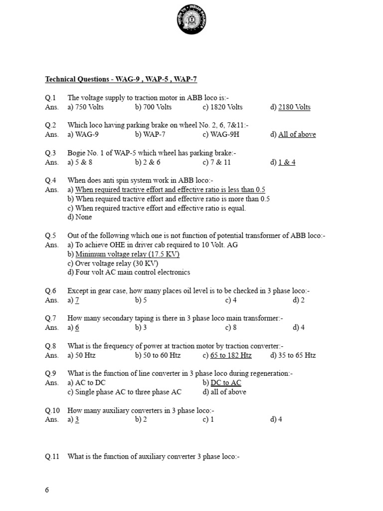 Technical FAQs on WAG-9, WAP-5, WAP-7 | PDF | Alternating Current ...