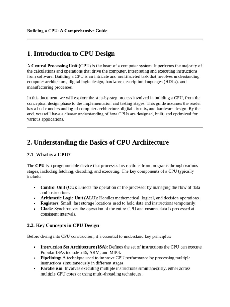 Building a CPU: Step-by-Step Guide | PDF | Central Processing Unit ...