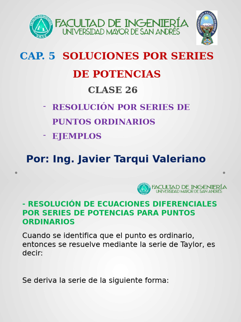 CLASE 26 - CAP. 5 - Resolucion de Puntos Ordinarios | PDF
