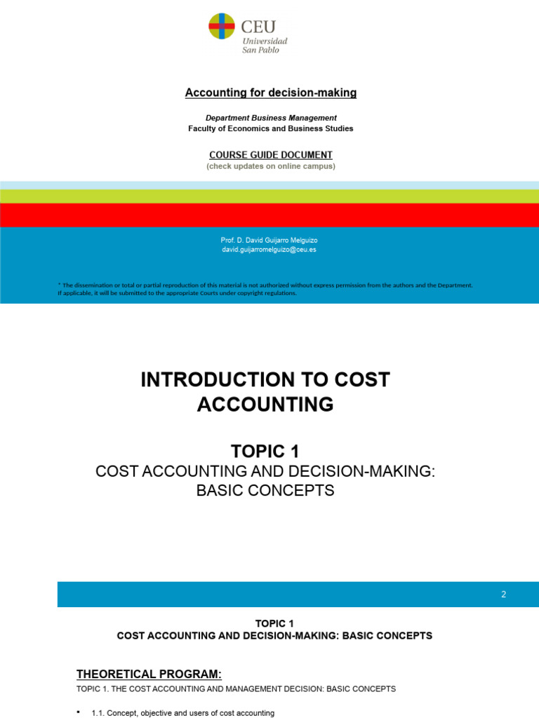 Topic 1. Basic Concepts - Tagged | PDF | Cost Accounting | Consumption (Economics)