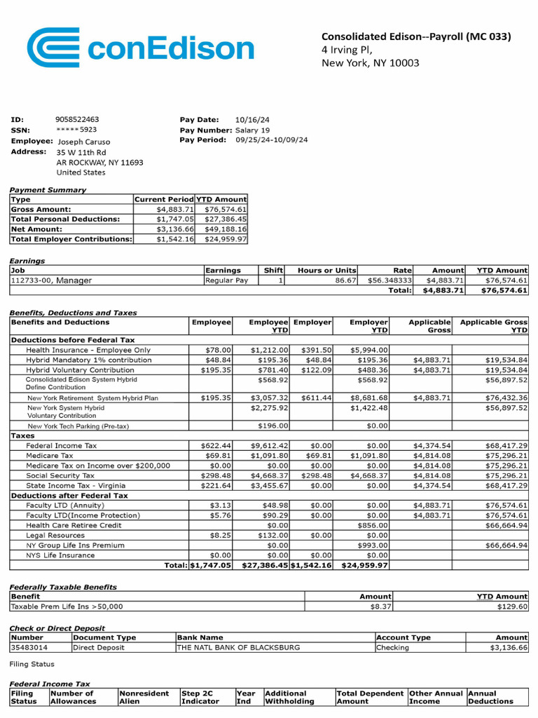 Oct Paystub | PDF