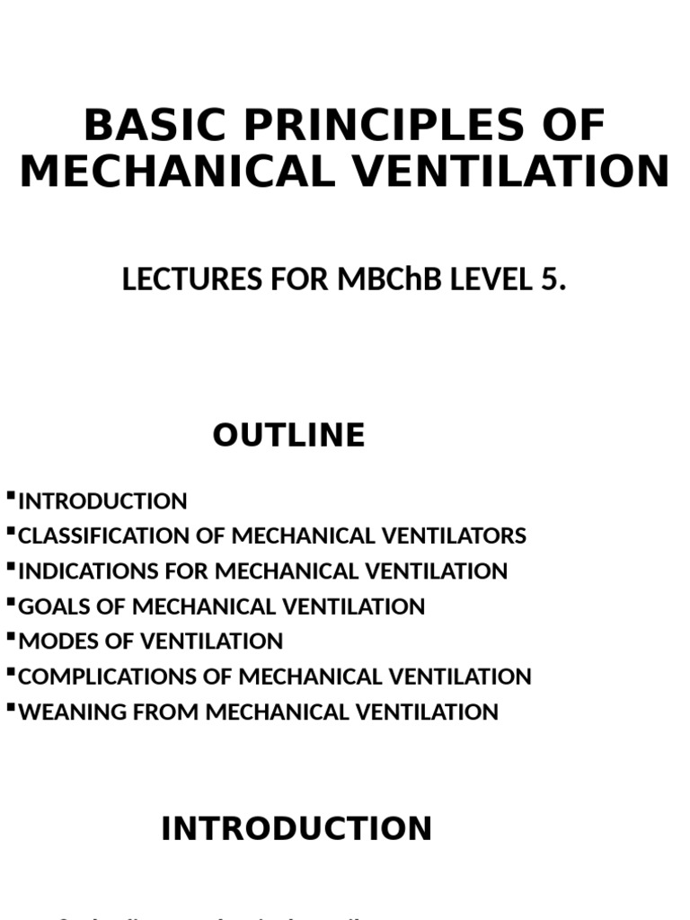 Mechanical Ventilation Basics | PDF | Respiratory System | Medical ...