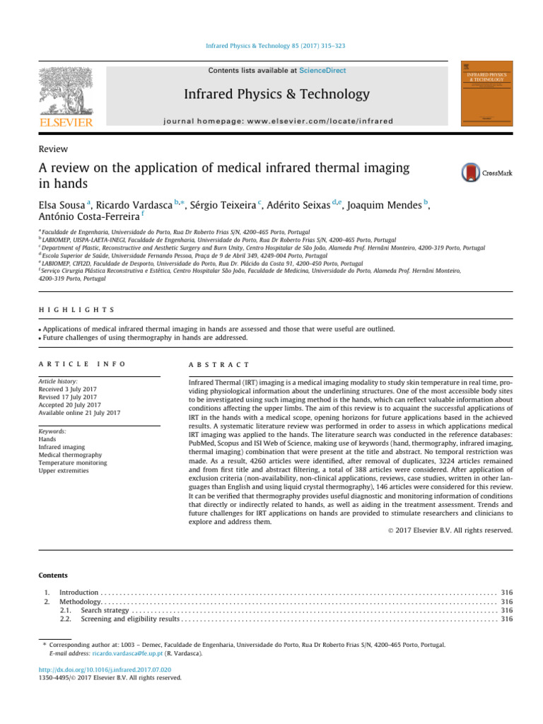 A Review On The Application of Medical Infrared Thermal Imaging | PDF ...