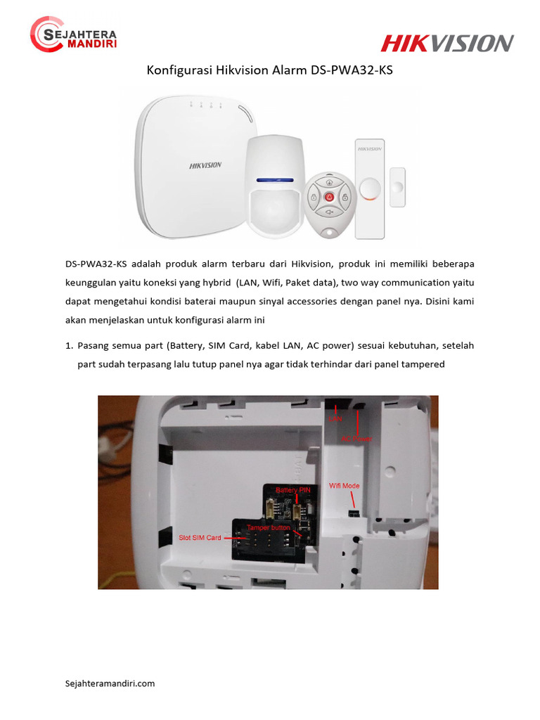 Konfigurasi Alarm Hikvision DS-PWA32-KS | PDF