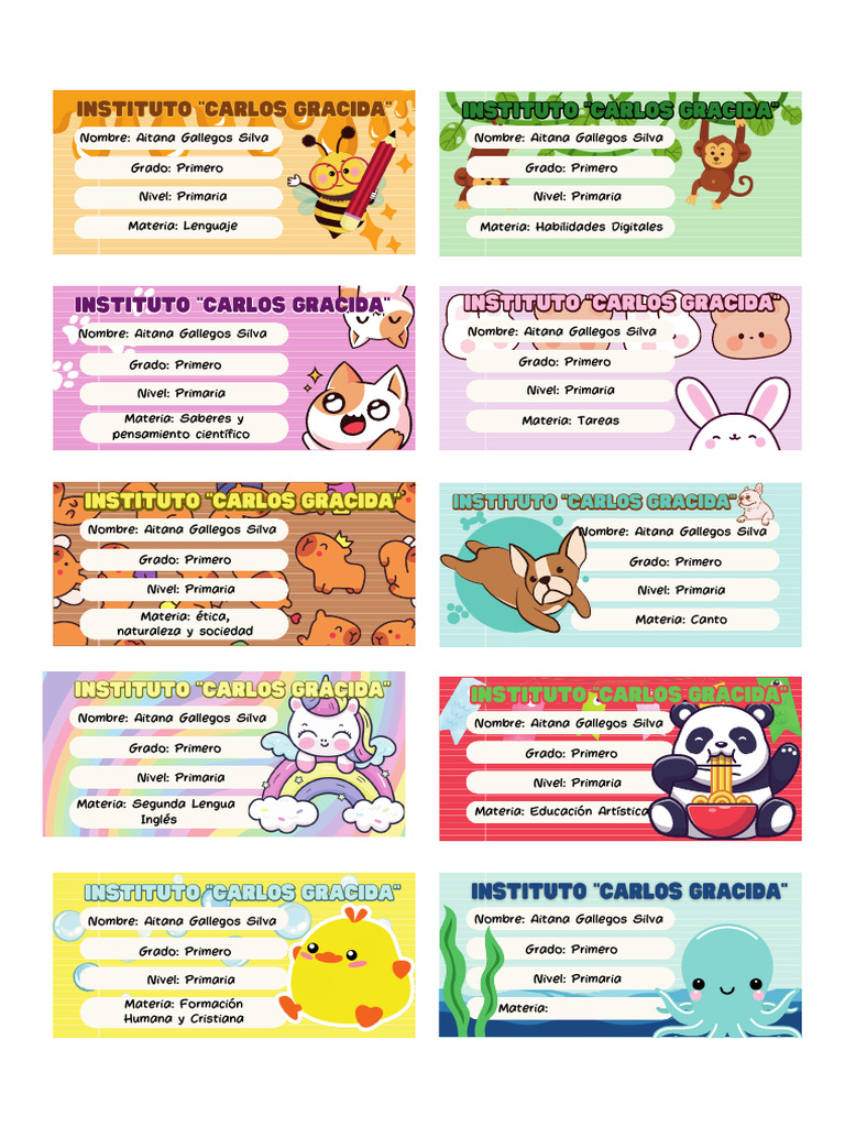 Etiquetas Aitana | PDF