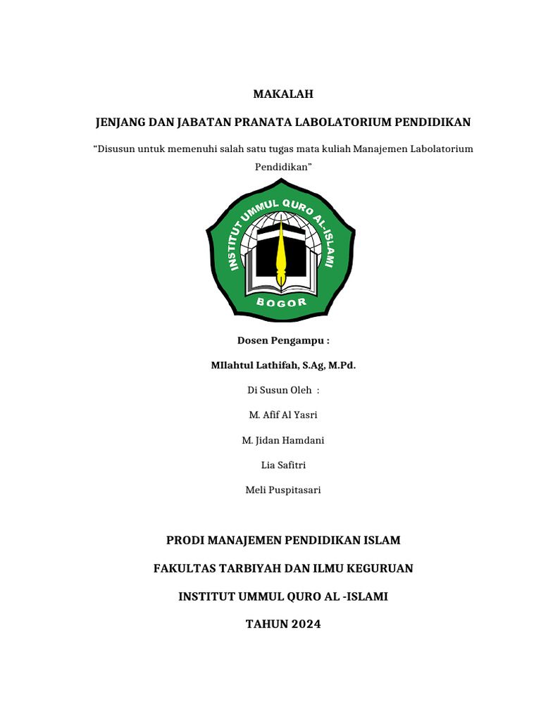 Manajemen Labolatorium | PDF