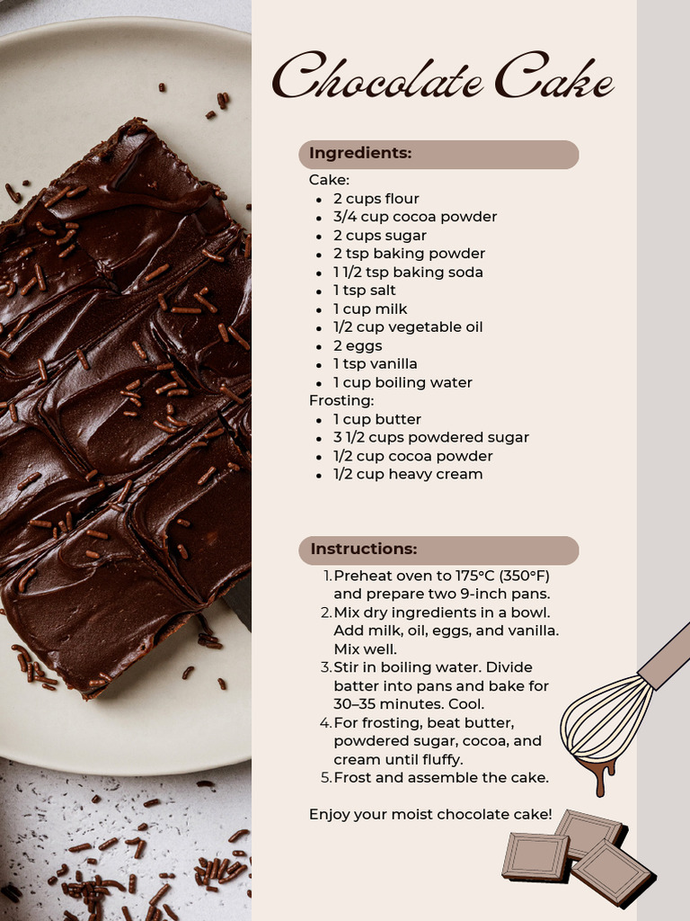 Chocolate Cake Pdf