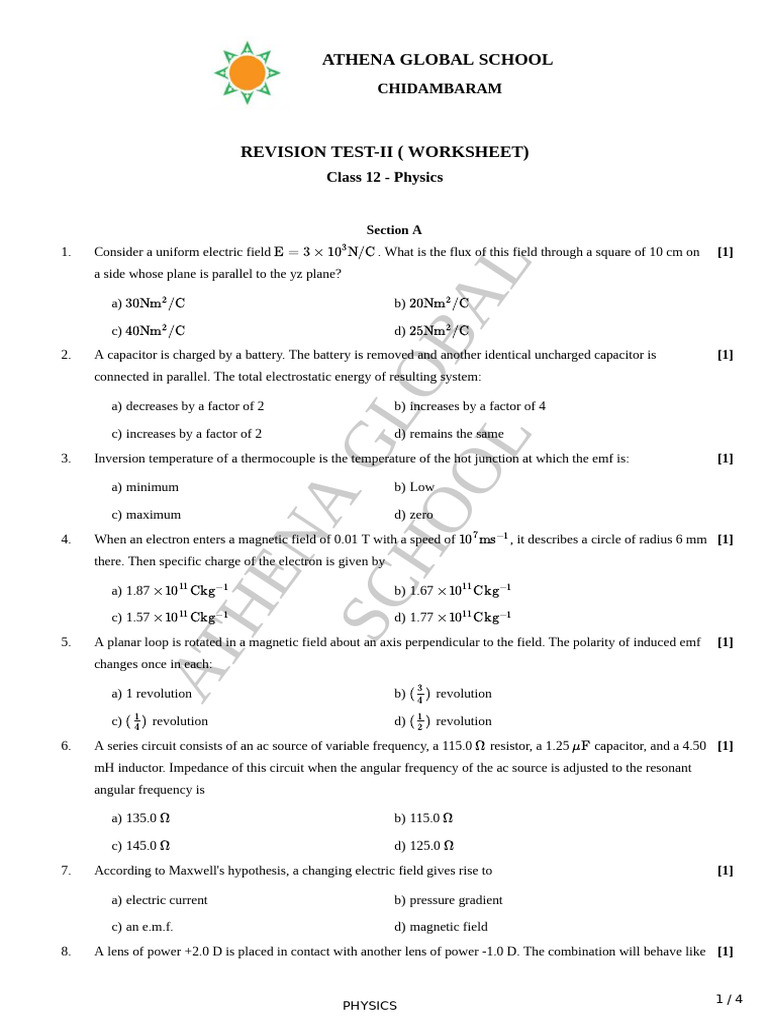 REV-II WORKSHEET | PDF | Photoelectric Effect | Electron