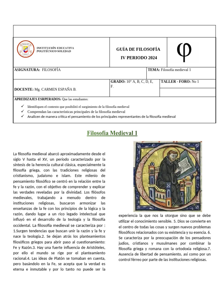 Filosofía Medieval: San Agustín y Fe | PDF | Padres de la iglesia ...