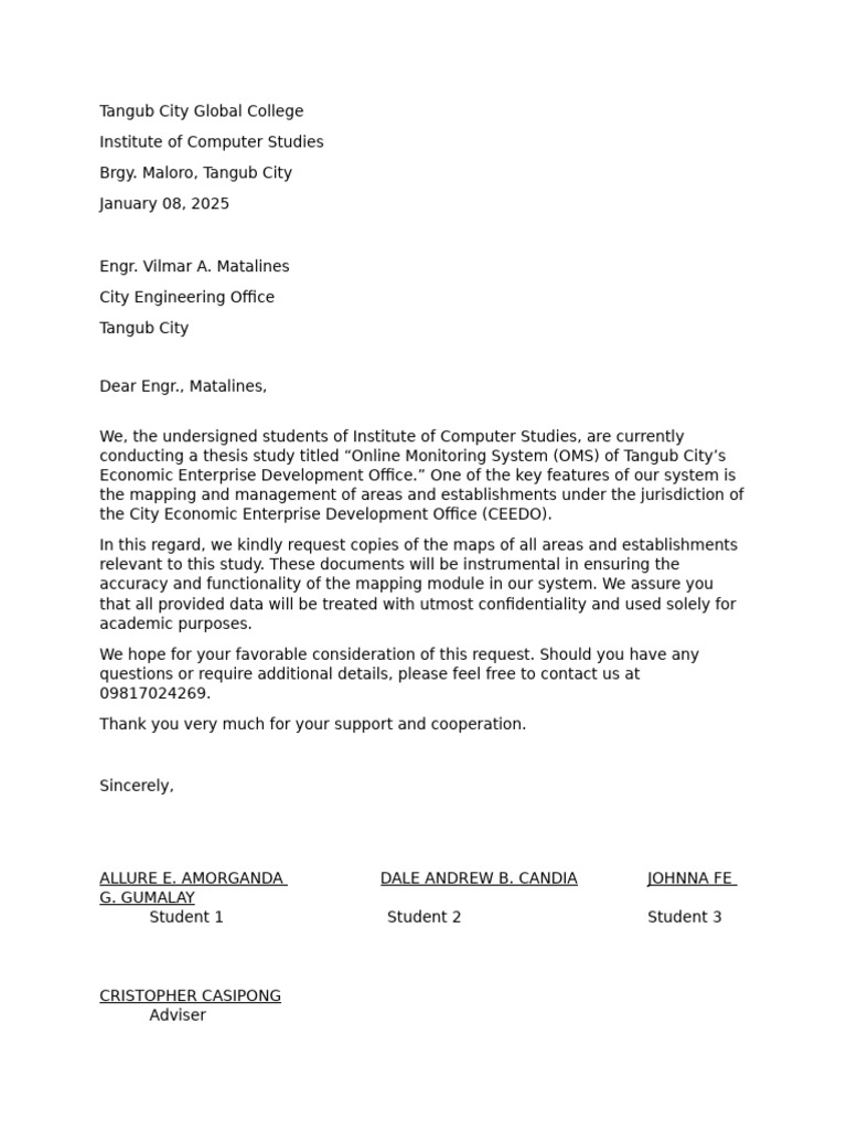 Letter For Engineering Office | PDF