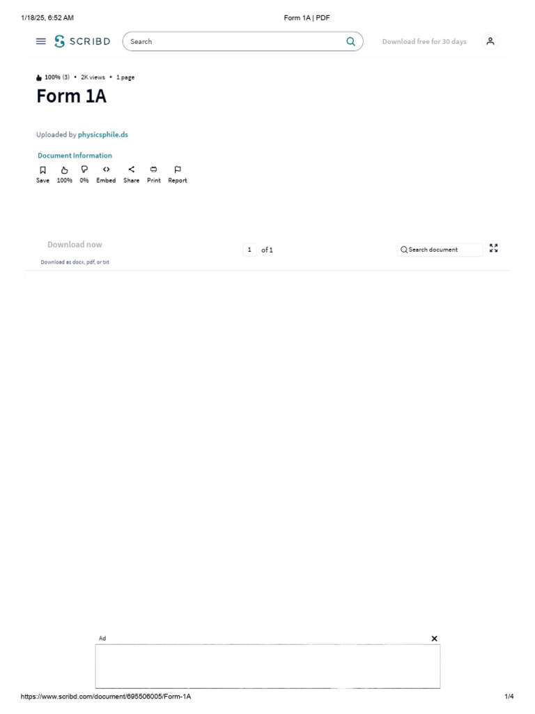 Form 1A _ PDF | PDF