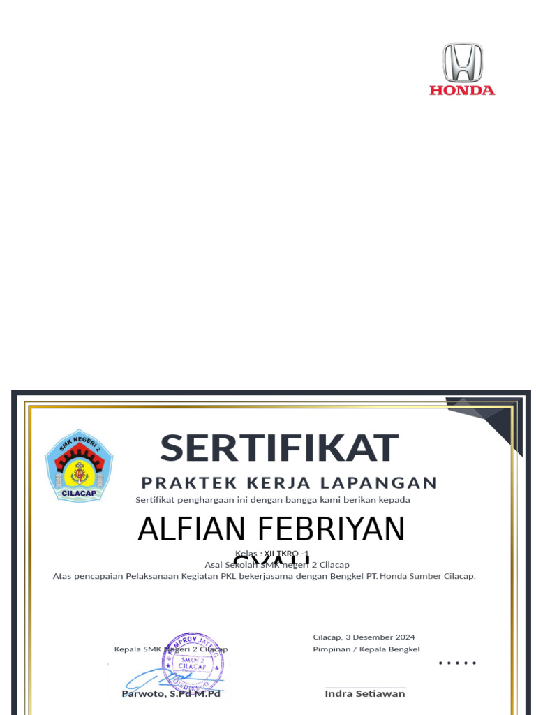 Sertifikat Fian | PDF