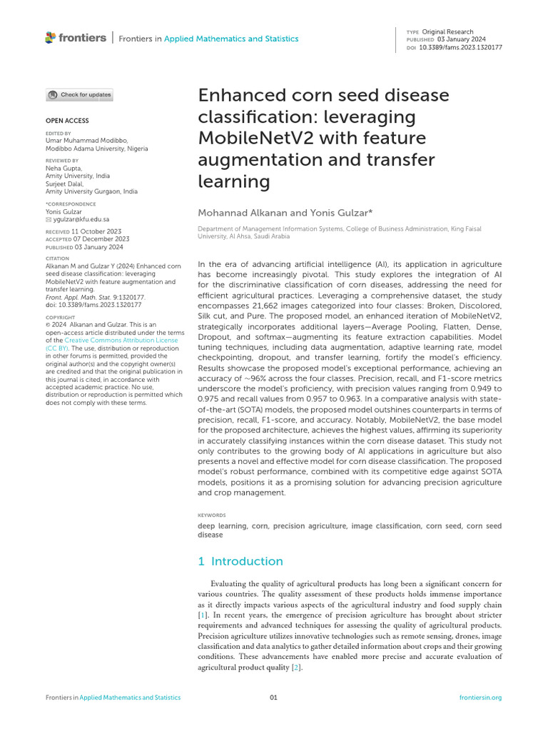 2024 - Enhanced Corn Seed Disease Classification - Leveraging ...