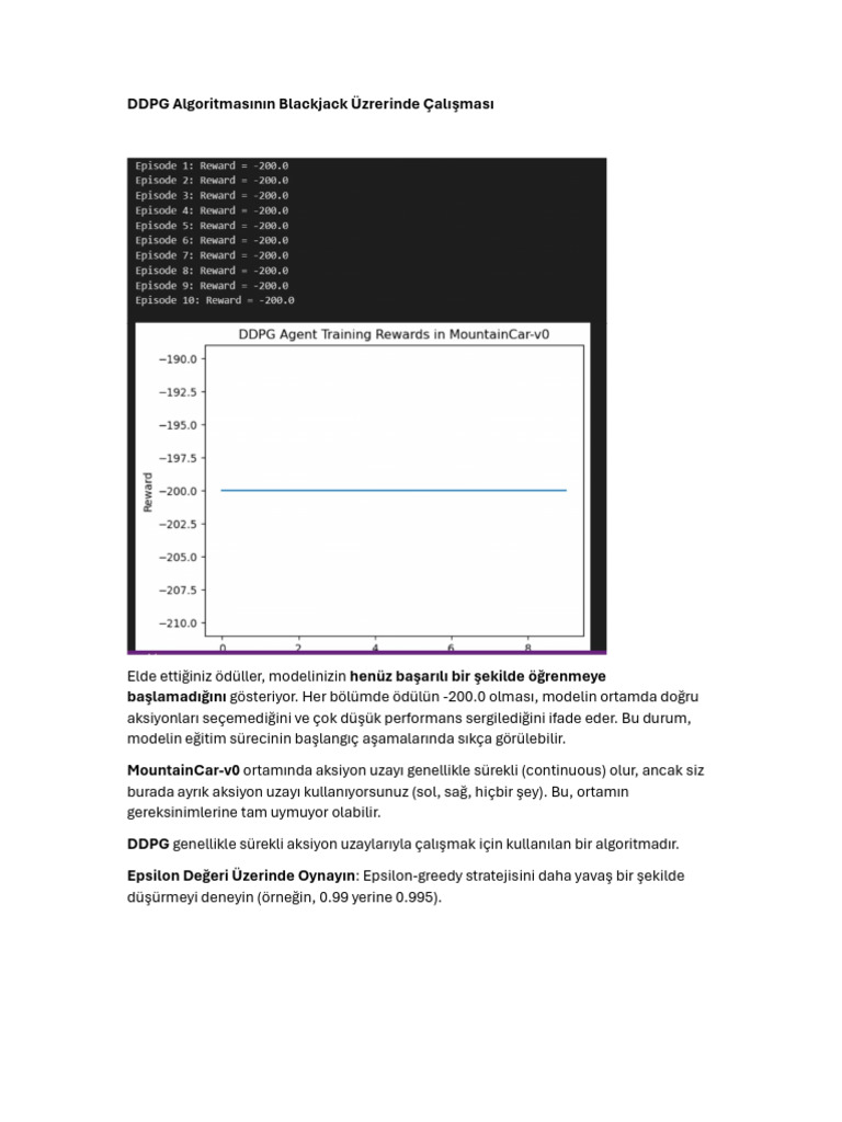 DDPG Mountain Car | PDF