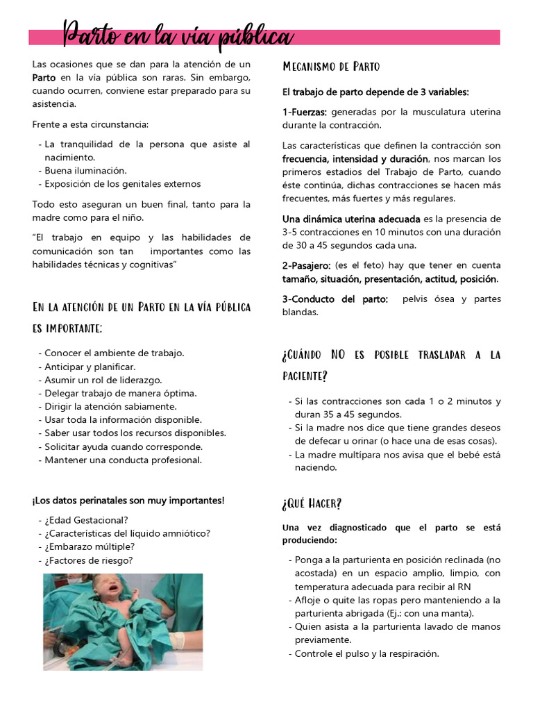 Apunte Parto - 231028 - 164734 | PDF | Parto | Especialidades Medicas