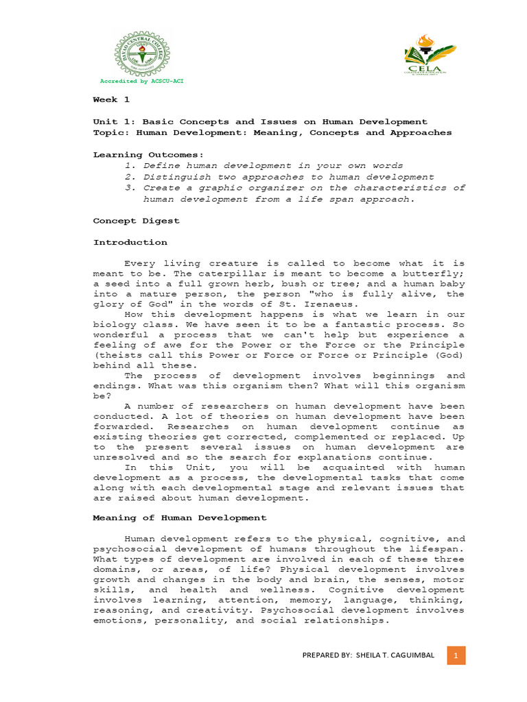 Human Development Overview | PDF | Developmental Psychology | Adolescence