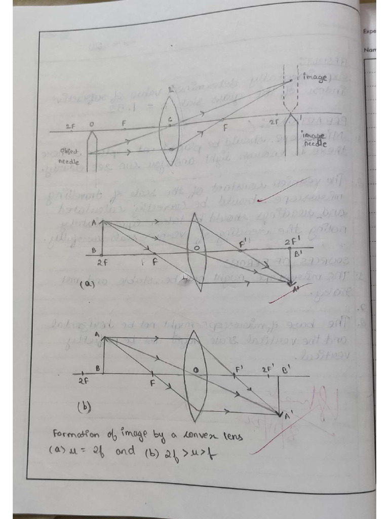 7.focal Length of Convex Lens Using Optic Bench | PDF