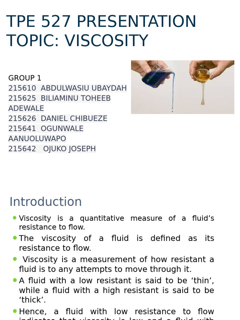 Viscosity - Tpe 416 | PDF | Viscosity | Applied And Interdisciplinary ...