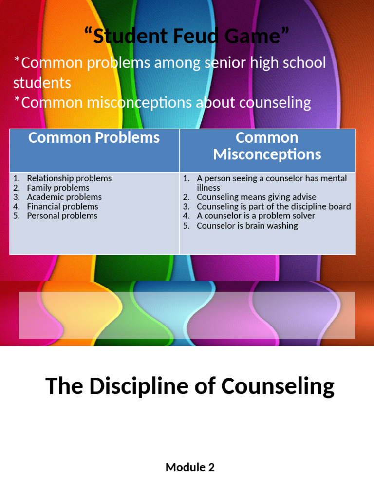 Common Counseling Issues for High Schoolers | PDF | Psychotherapy ...
