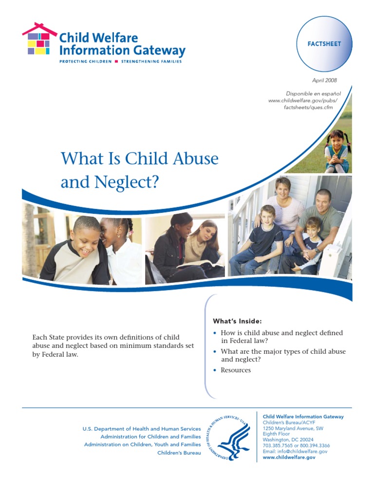 What Is Child Abuse and Neglect?: Factsheet | PDF | Child Neglect ...