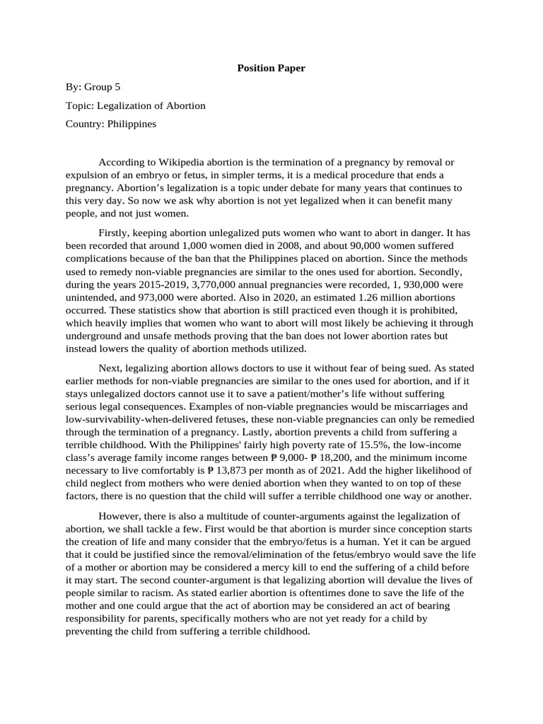 EAPP Position Paper (ProAbortion) | PDF | Abortion | Pregnancy