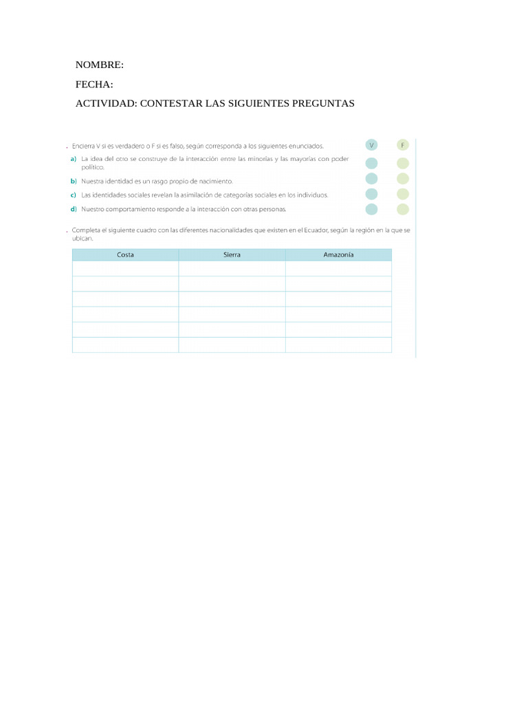 Ciudadania 1ro Tarea Pdf