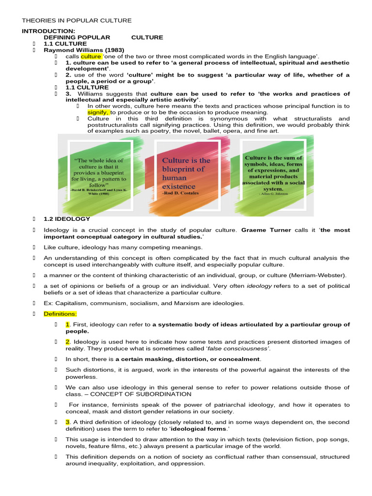 Theories of Popular Culture Explained | PDF | Feminism | Gender Studies