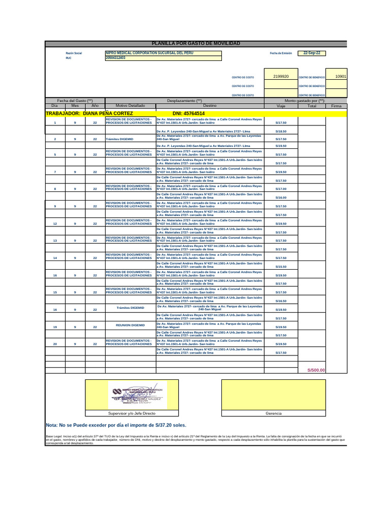 PLANILLA POR GASTOS DE MOVILIDAD- RENDICIÓN | PDF | Finanzas del gobierno | Impuestos
