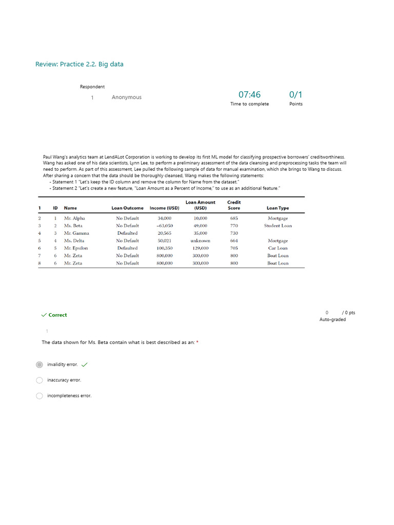 Big data_MCQ | PDF | Accuracy And Precision | Statistical Analysis