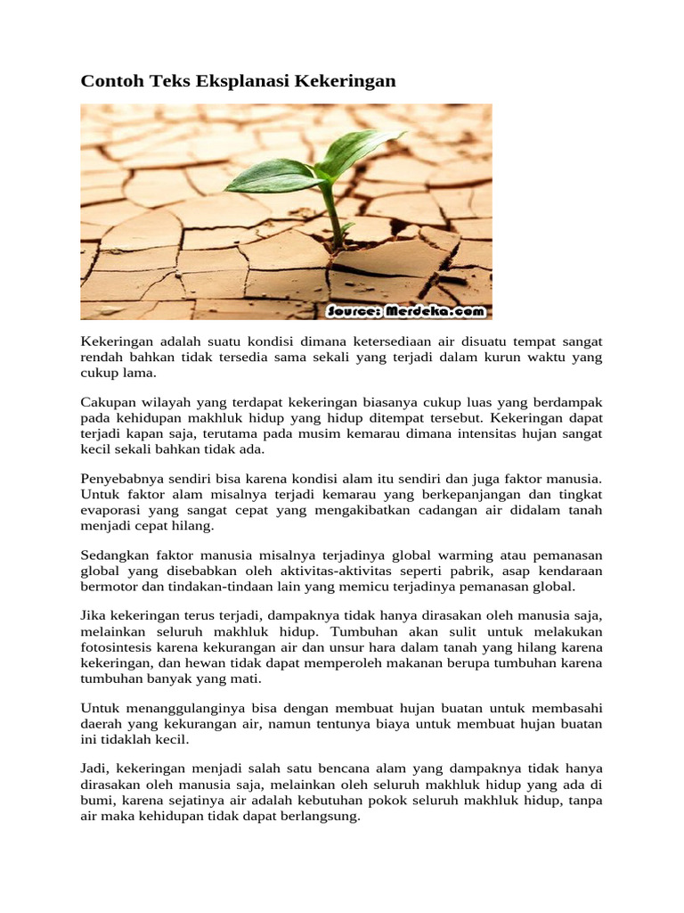 Contoh Teks Eksplanasi Kekeringan | PDF