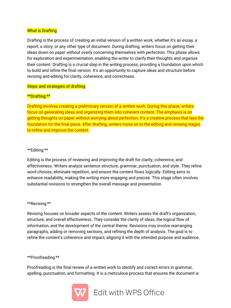 What is Draftin-WPS Office_230821_154020 | PDF | Proofreading | Editing