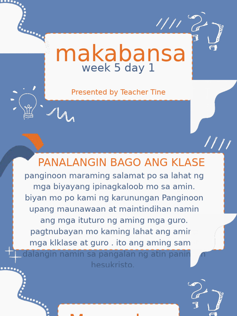 Makabansa Week 5 Day 1 - 20240910 - 094820 - 0000 | PDF