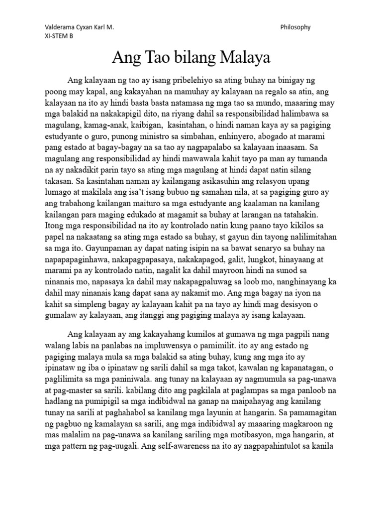 Ang Tao Bilang Malaya | PDF