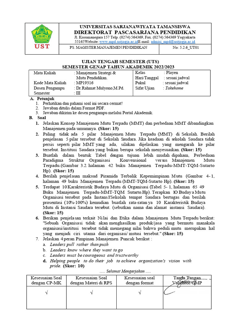 2023081060_PARTINAH_UTS MS&MP | PDF