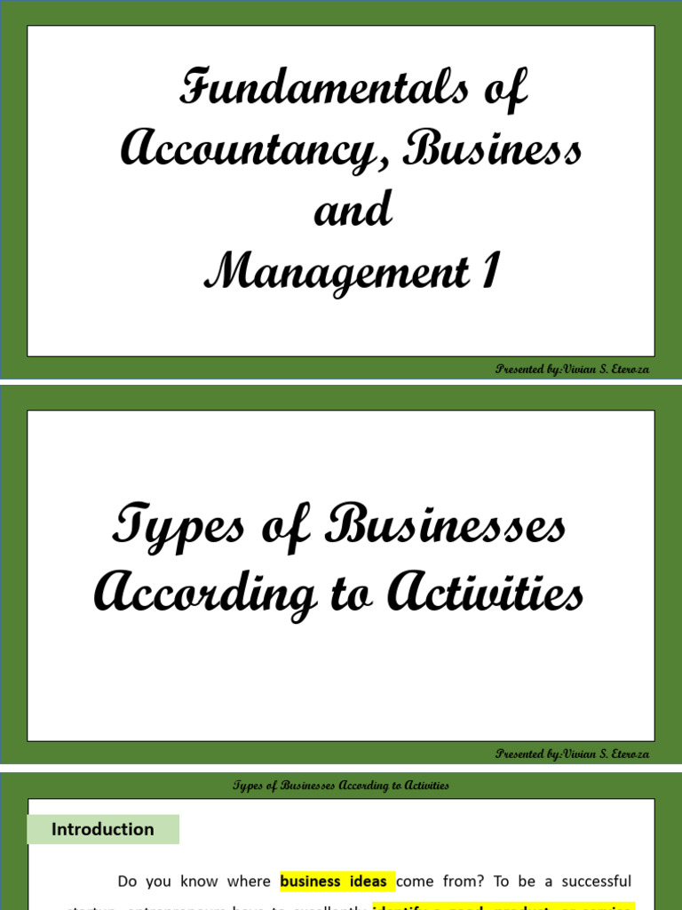 Types of Business Activities Guide | PDF | Inventory | Merchandising