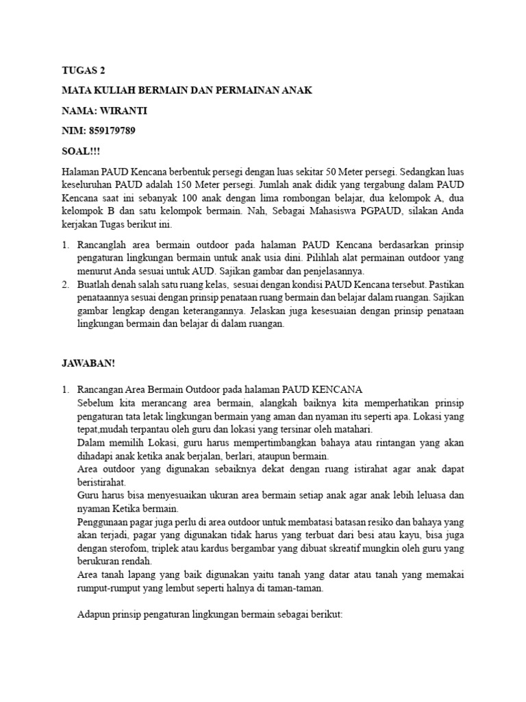 Tugas 2 Bermain Dan Permainan Anak | PDF