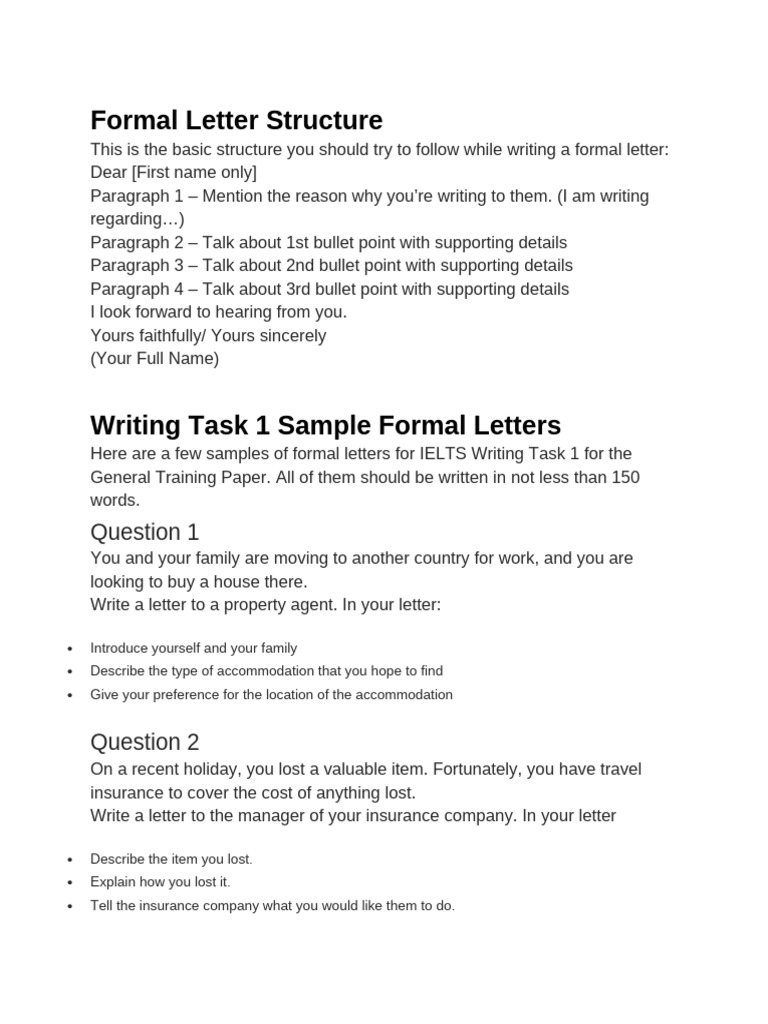 Formal Letters | PDF