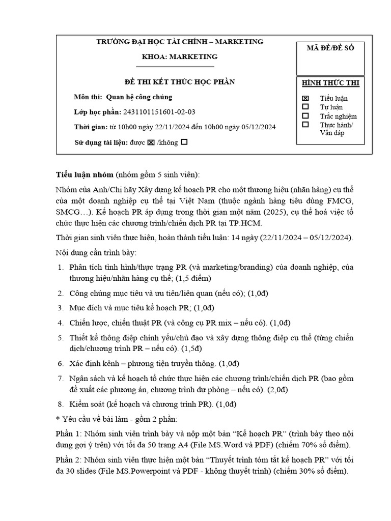 PR (HK3-2024) de Thi | PDF