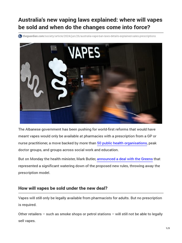 Australia's New Vaping Laws Explained - Where Will Vapes Be Sold and ...