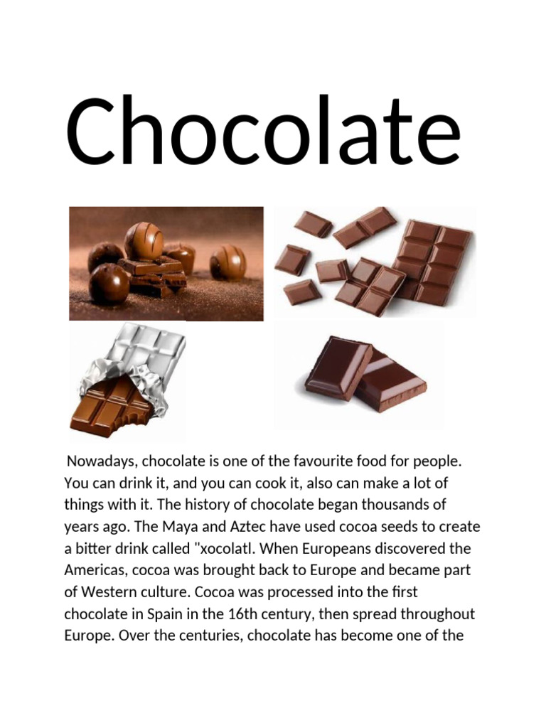 History and Joy of Chocolate | PDF