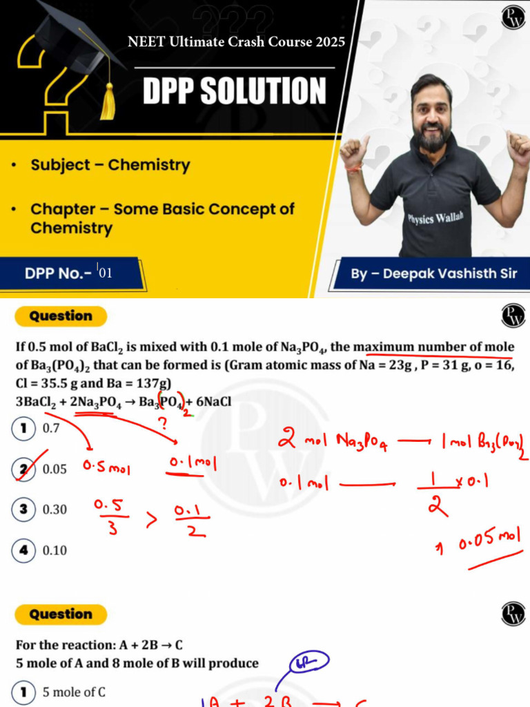 Some Basic Concept of Chemistry - DPP 01 Solution Notes - NEET Ultimate ...