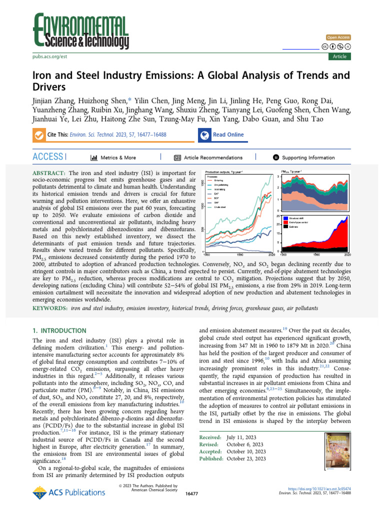 Global Iron and Steel Emissions Trends | PDF | Steelmaking | Air Pollution