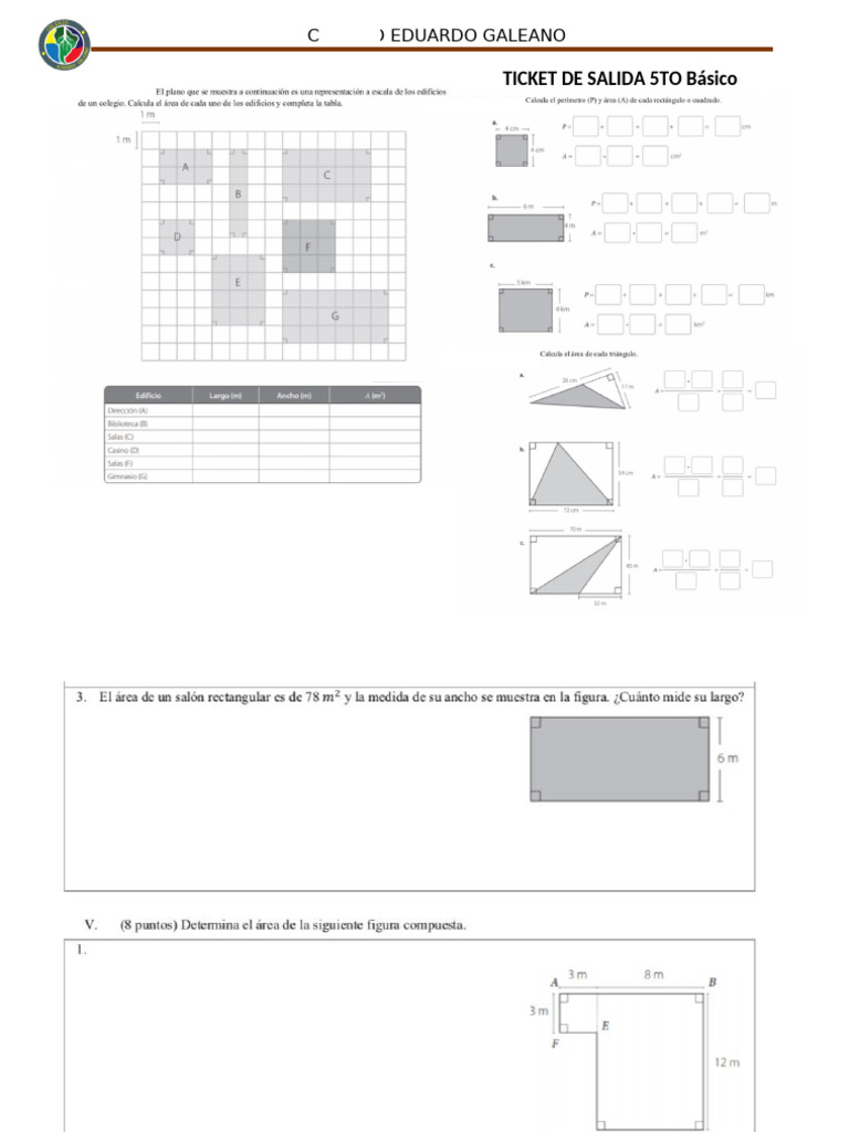 Áreas y Perimetro Guía Clase 1 5to | PDF