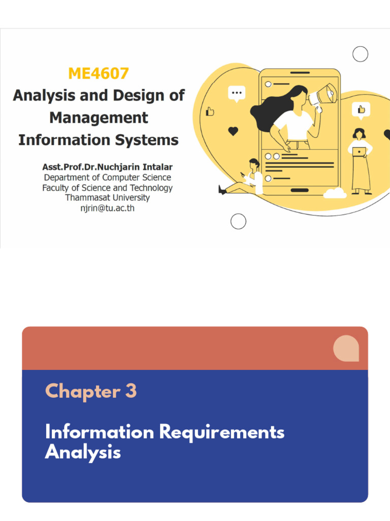 ME4607 - L3-1 Information Requirement Analysis 1 | PDF | Questionnaire | Interview