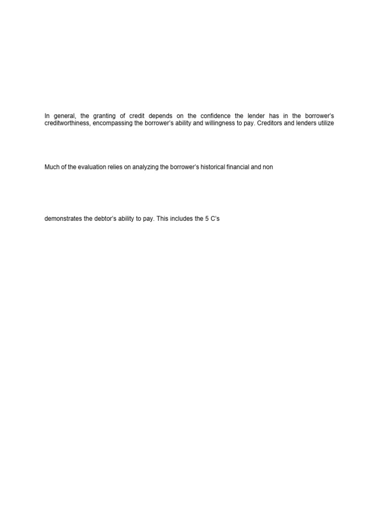 Credit Evaluation Process Explained | PDF | Retained Earnings | Finance ...