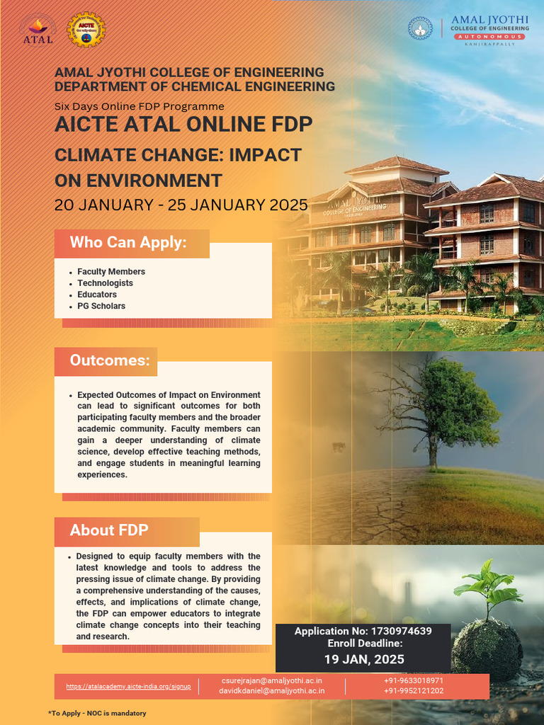 AICTE ATAL 6 Days Online FDP Poster - AJCE-1 | PDF